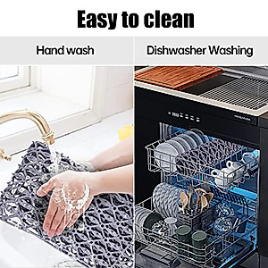 JUSTOGO Sink Protectors for Kitchen Sink, Center Drain Kitchen Sink Protector Grid Accessory 28.3''x 15.6'', Folding Sink Mats Grates for Bottom of Farmhouse Stainless Steel Porcelain Sink (1 PCS)