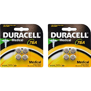 Duracell 76A LR44 Duralock 1.5V Button Cell Battery, 8 Pack
