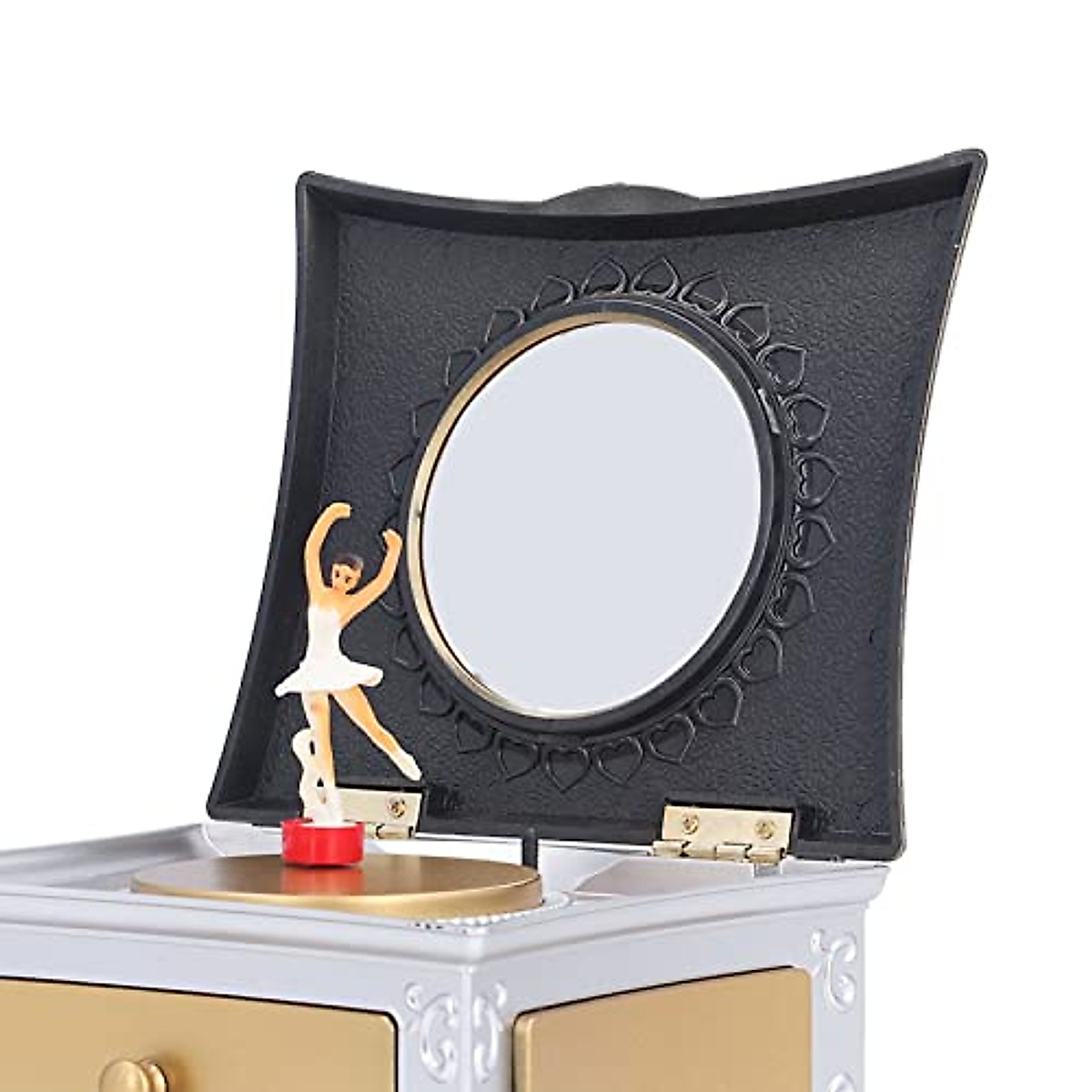 Qinlorgo Jewelry Box, Girls Jewelry Box Silver White Dancing Girl for Small Items Collection
