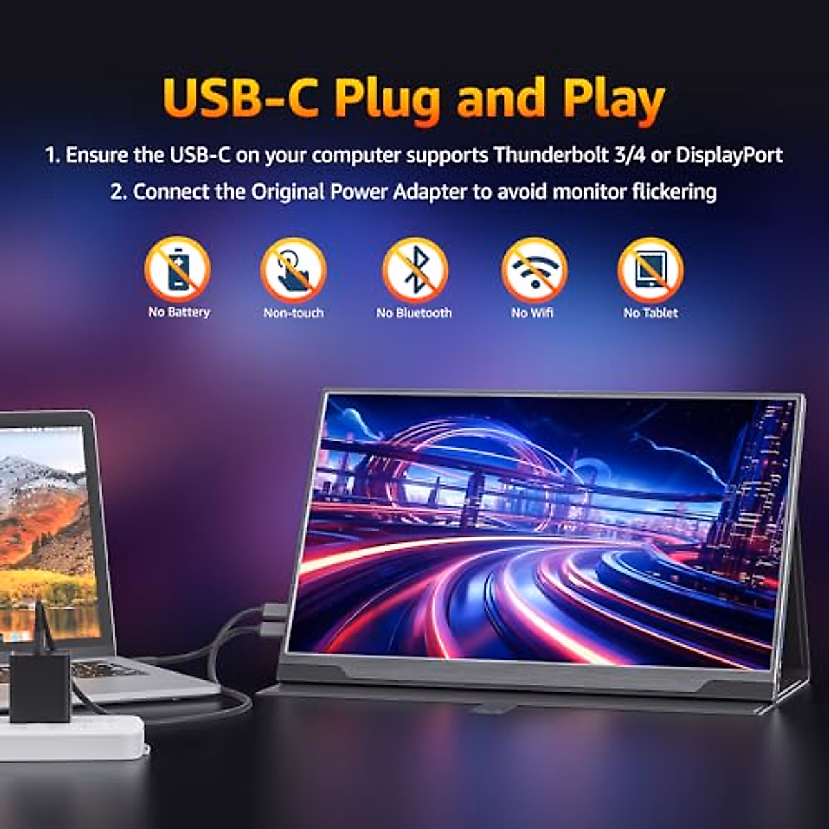 cocopar Portable Monitor 4K - 17.3 Inch UHD FreeSync HDR IPS 130% sRGB 3840x2160 Lightweight Eye Care Computer Display with Type-C Mini DP HDMI for Xbox PS4/5 Switch Laptop PC Mac, with Smart Case