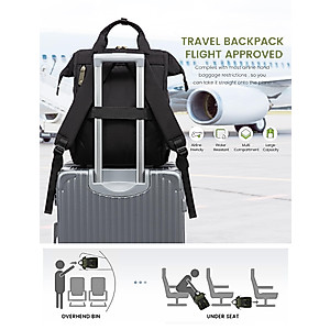 LOVEVOOK Laptop Backpack for Women Work Travel Backpack Purse, Nurse Bags Teacher Doctor Commuter Business Computer Bag, College Backpack Stylish Daypack, 15.6 Inch, Black-army green-army green