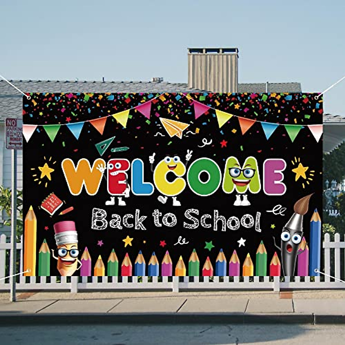Welcome Back to School Backdrop First Day of School Photo Booth Props Welcome Back Banner for Kids Teacher Students Welcome Back to School Banner Decorations Supplies for Classroom Background Decor