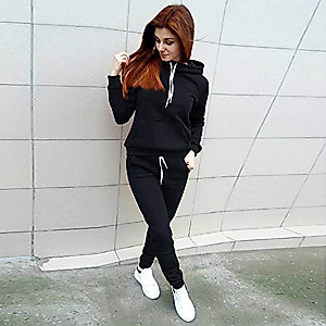 Black Leggings Set Oversize Sweatshirt Women 2 Piece Lounge Set Sweats Track Suits Set Pink Pajama Set Sleeveless Crewneck Tops with Sweatpants Scoop Neck Cute Fall Clothes 2 Piece Sweater Outfits