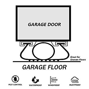 DGSL Garage Door Seals Bottom Rubber Weather Stripping Kit Seal Strip Replacement,Universal Weatherproof Threshold Buffering Sealing Rubber 5/16 Inch T Ends, 3 3/4 Inch Width (20 Ft, Black)