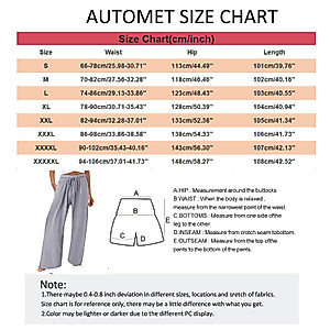 SHAOBGE Linen Pants for Women Summer High Waisted Wide Leg Pants Casual Elastic Waist Palazzo Pants Beach Pants with Pockets, X-Large, #2-Beige