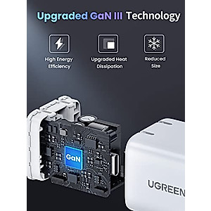 UGREEN AceCube 30W USB-C Power Adapter, USB C Charger GaN Charger, PD PPS Fast Charger Block Compatible with iPhone 14 Pro max/13 pro max, Galaxy S23/22/21, Pixel 7/7 Pro, iPad, MacBook Air