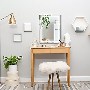 kleankin 32" x 24" LED Bathroom Mirror, Lighted Vanity Mirror, Wall Mounted with Smart Touch Button, Horizontally and Vertically, Waterproof, Plug-in, Silver