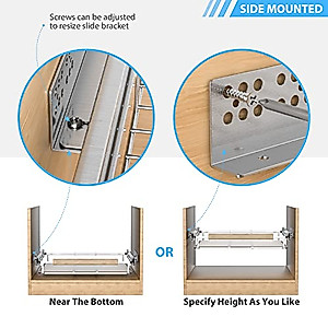 GNEOUS Greal Expandable Cabinet Pull Out Basket Heavy Duty Slide Out Pantry Shelves Under Sink Organizers and Storage for Kitchen, Bathroom, Wardrobe, Cupboard, Adjusted Width 16.1"-26.3", 1 Pack