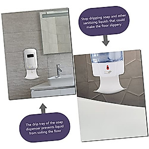 Alipis 1Pc Water Tray Laundry soap Catcher Tray Dispenser Droplet Tray Body wash Container Foam Catch All Trays Automatic drip Tray Wall Drip Tray bark soap Dish Liquid soap White Plastic