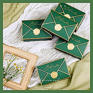 POTTIIS 20Pcs Candy Box Cookie Gift Boxes，Romantic Wedding Favors Cute Chocolate Box for Wedding Bridal Birthday Party Supplies - Green…