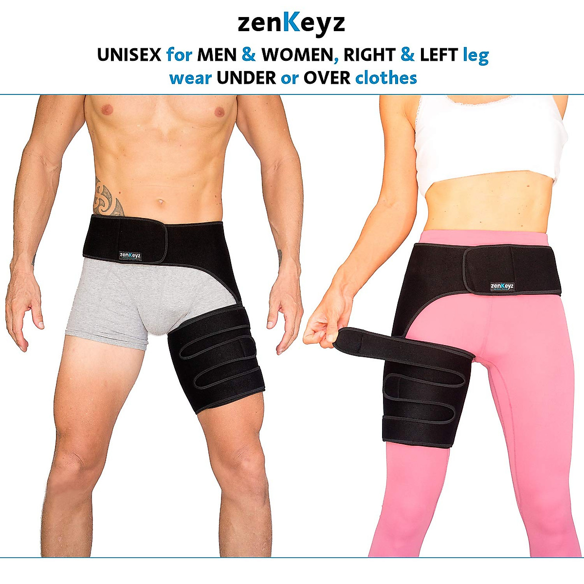 Copper Compression Hip Brace - Groin Wrap for Pain Relief Thigh Compression Sleeve - Support for Hip Flexor Arthritis for Pulled Muscles-Sciatica Nerve Brace Injury for Men and Women (Right Leg)