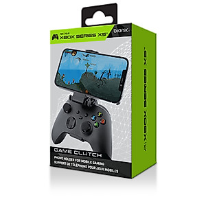 Bionik Game Clutch for Xbox Series XS Controllers: Mobile Gaming Phone Clip, Adjustable Clamp, Up to 3.6 Inches Wide