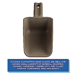 Vikan Remco 630066 Color-Coded Plastic Hand Scoop - BPA-Free Food-Safe Kitchen Utensils, Restaurant and Food Service Supplies, 16 oz, Brown