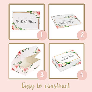 Maid of Honor Thank You Box (Single Box) Thank You For Being My Maid of Honor I Maid of Honor Box for Maid of Honor Gifts | Floral Style