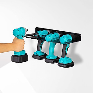 Zikopomi Metal Power Tool Organizer Heavy Duty Drill Holder Racks,Hold 4 Drills,Garage Storage Wall Mount Tool Rack for Workshop Shed Pegboard