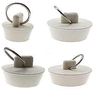 6 Pcs Drain Stopper Sink Stopper Drain Plug with Pull Ring for Bathtub, Kitchen, Bathroom and Laundry Sink [FDXGYH, 6 Different Sizes, White]
