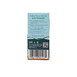 RADIUS Vegan Peppermint Anywhere Floss Travel Dental Floss for Oral Care Boost Non Toxic Tooth & Gum Protection (20 Single Use Flossers per Pack) - Pack of 1