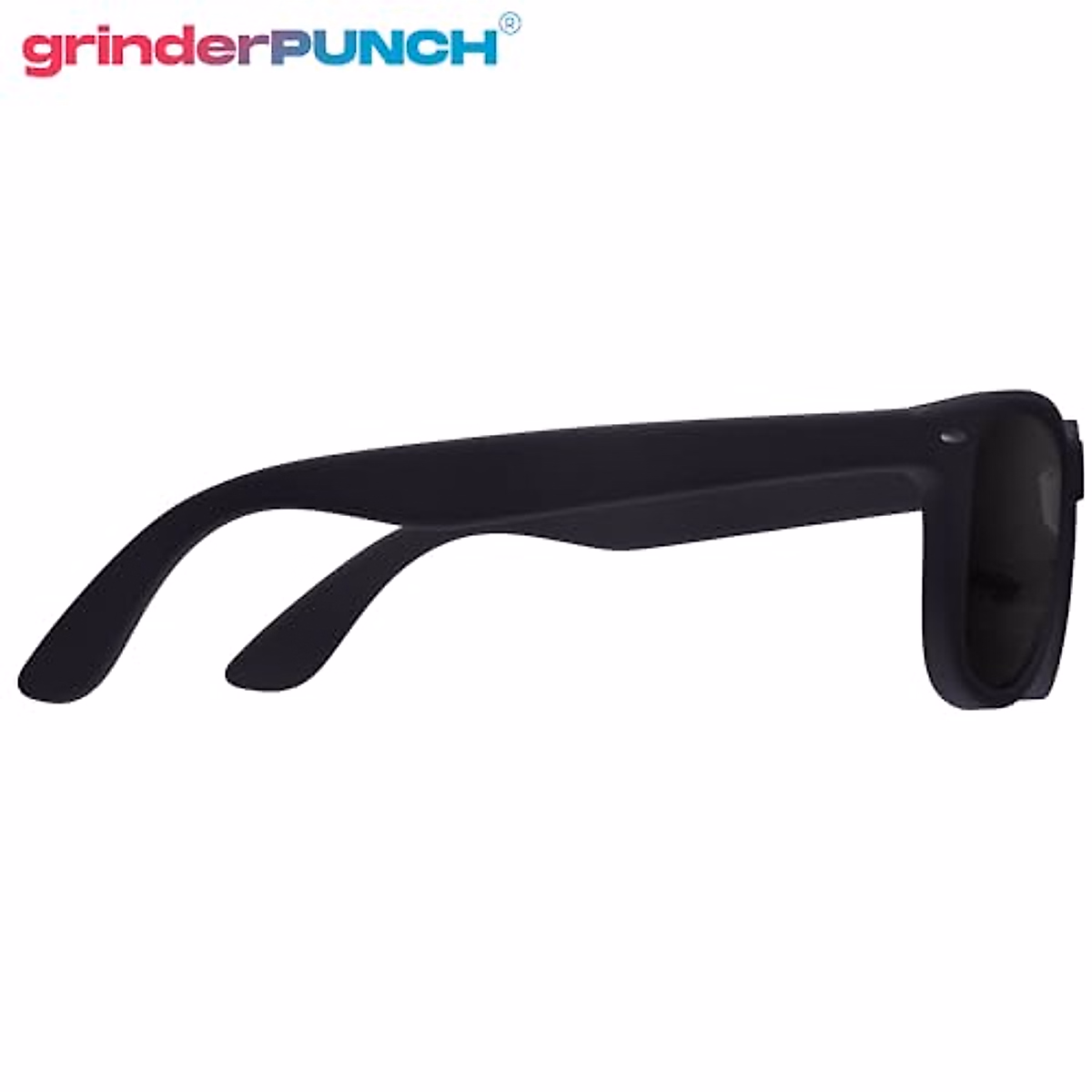 grinderPUNCH Super Dark Black Lens Men's Sunglasses Retro Classic 80's Stylish Trendy Shades (Black)