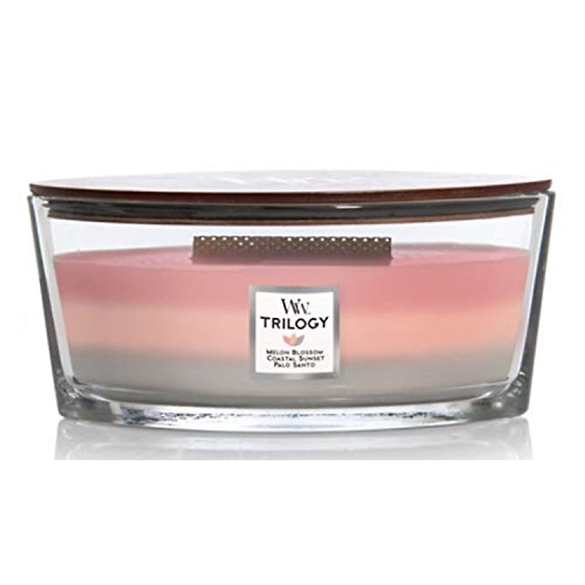 Woodwick Ellipse Scented Candle, Shoreline Trilogy, 16oz | Up to 50 Hours Burn Time & Ellipse Scented Candle, Coastal Sunset, 16oz | Up to 50 Hours Burn Time