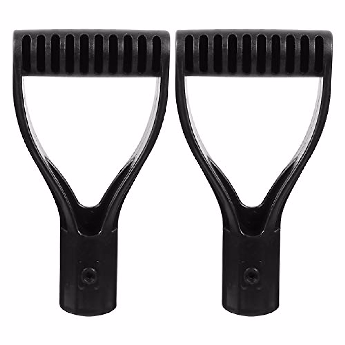 Cabilock 2pcs D Shaped Plastic Grip Snow Shovel Handle Replacement Spades Forks Garden Snow Removal Spade Snow Scoop Digging Raking Tools Hand Protect Black