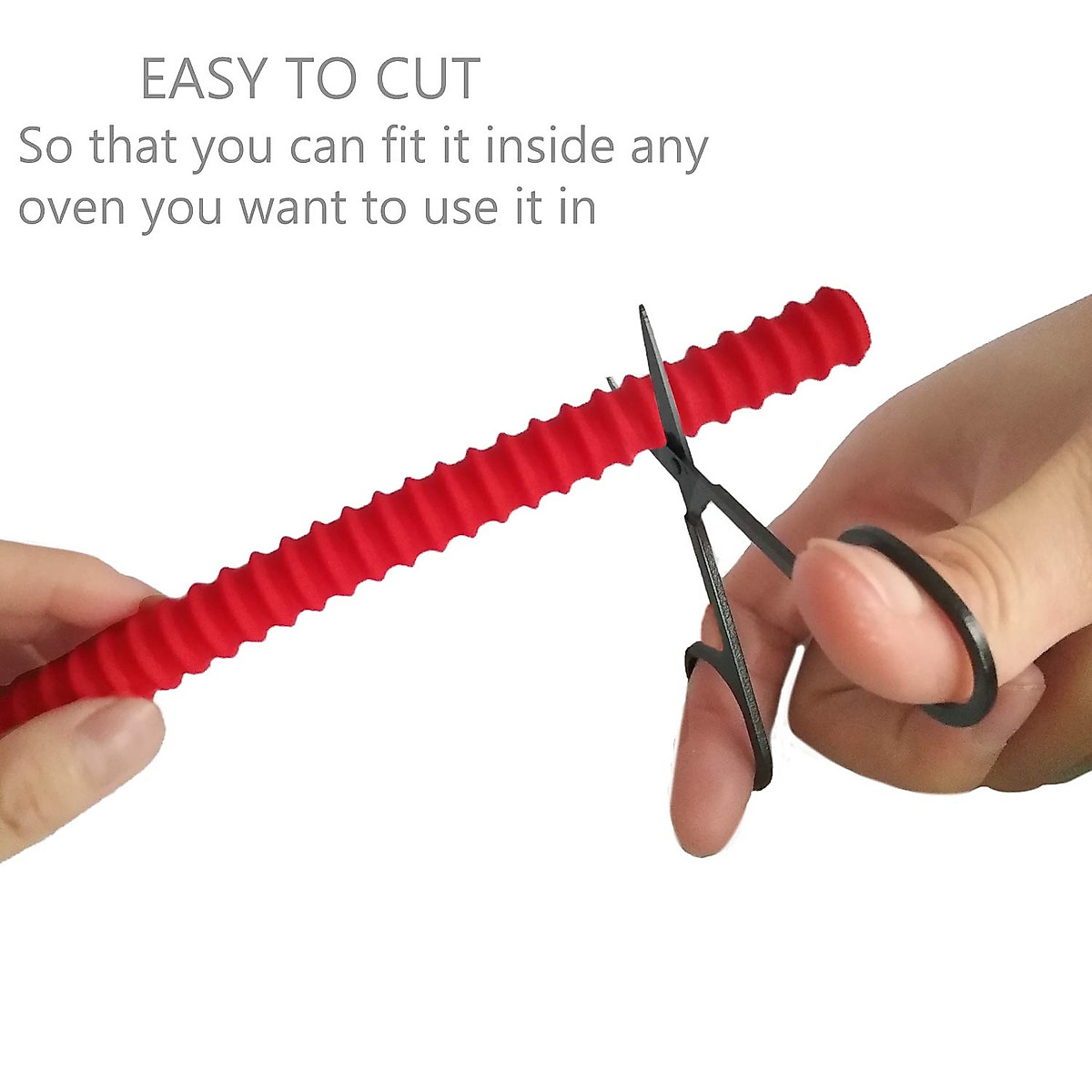 Silicone Oven Rack Shields,2 Pack Oven Shelf Rack Guard, Heat Resistant Silicone Edge Liner Cover, Oven Rack Protectors, Oven Accessories to Protect Against Burns and Scars when Baking (Red,14inch)