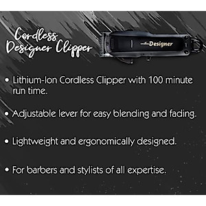 Wahl Professional - Cordless Designer Clipper #8591-90 Minute Run Time - Includes Weighted Cordless Clipper Charging Stand #3801 - for Professional Barbers and Stylists