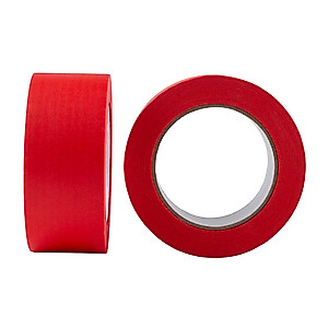 Lichamp 4 Pack Red Painters Tape 2 inch Wide, Medium Adhesive Red Masking Tape Bulk Multi Pack, 2 inch x 55 Yards x 4 Rolls (220 Total Yards)