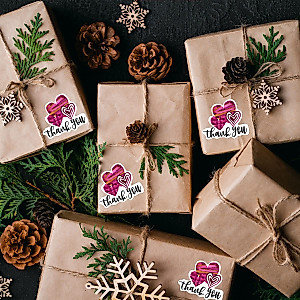 Littlefa Cute Pink Heart Shaped Thank You Small Business Stickers,Thank You Stickers,Bakeries Stickers,Handmade Stickers,Small Business Stickers, Envelopes Stickers, Gift Bags Packaging 500 PCS