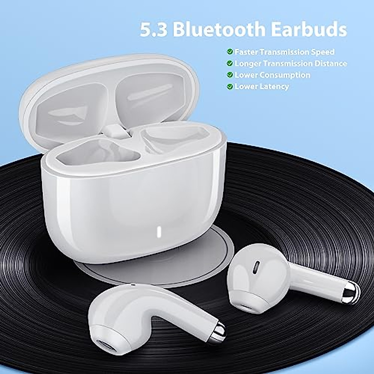 Wireless Earbuds for Samsung S23 S22 Ultra A53, 5.3 Bluetooth Earbuds Noise Cancelling Ear Buds with Mic Touch Control HiFi Stereo Wireless Headphones for Pixel 7 Pro 7A 6 Pro 6A iPhone 14 Pro Max 13