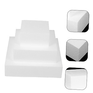 COLLBATH 3pcs Foam Cake Model Cake Foam Display Cake Foam Cake Foam Cake Dummies Faux Wedding Cakes Wedding Cake Stands Party Accessories Big Cake to Rotate White Round