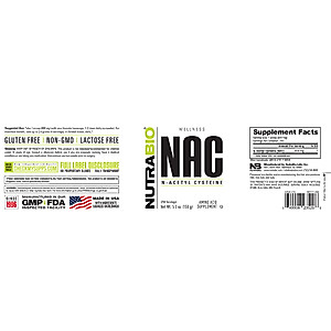 NutraBio N-Acetyl Cysteine Supplement (NAC) - 150 Grams Powder, 600mg Serving - Powerful Anti-Oxidant - Immune Support - No Fillers - Non-GMO - Gluten Free