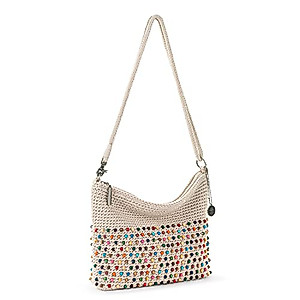 The Sak Lumi Hand-Crochet 3-in-1 Crossbody, Ecru Multi Beads