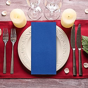 100 Pack Navy Blue Napkins Disposable Linen Feel Guest Towels, Cloth Like Dinner Napkins Absorbent Paper Napkins Disposable Hand Towels for Bathroom, Dinner, Wedding, Party, Events