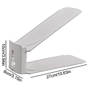 NULYUNZE Double Layer Shoe Slot Organizer - Flexible Built-in Design Shoe Storage Rack - Double Layer Shoe Rack Organizer Holder Dustproof