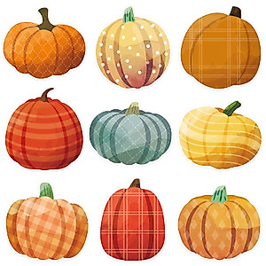 54Pcs Pumpkin Cutouts Fall Watercolor Pumpkin Cut-Outs Thanksgiving Table Place Cards Supplies Halloween Classroom Bulletin Board Set Party Hanging Decorations