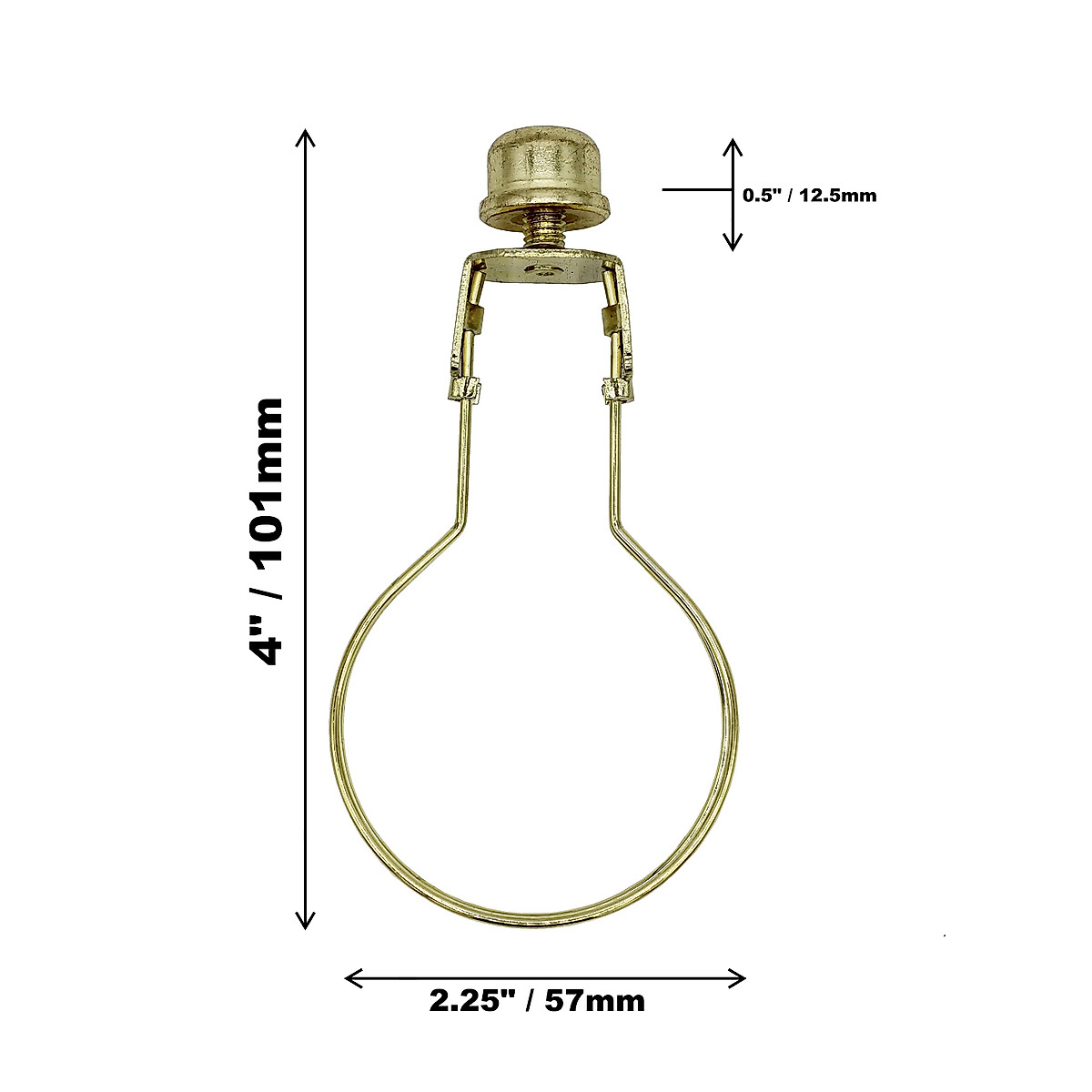 Creative Hobbies® Lamp Shade Light Bulb Clip Adapter Clip on with Shade Attaching Finial Top - Gold
