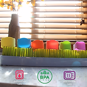 Stretchy Bear Reusable Baby Bottle Labels for Daycare, 6 Pcs (Blue) | 9 Color Options