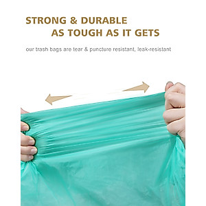 AYOTEE Compostable Trash Bags 4 Gallon Drawstring Trash Bags,100 Counts Ultra Strong Unscented Garbage Bags Small Trash Bags Waste Basket Liners for Bathroom, Kitchen, Car, Pet