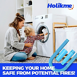 Holikme Dryer Vent Cleaner Kit Vacuum Hose Attachment Brush, Lint Remover, Dryer Vent Vacuum Hose, Blue