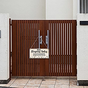 Baby Sleeping Sign For Front Door, Do Not Knock Or Ring Doorbell Wooden Sign, Baby Room Nursery Home Bedroom Rustic Hanging Sign, Set Of 1 Wooden Sign With Rope - A08