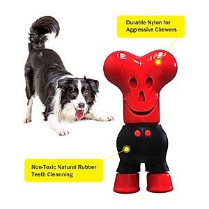 BZONZOON Dog Toys for Aggressive Chewers.Indestructible Durable Dog Chew Toys.Nylon and Rubber Dog Bone Toy for Medium Large Breed Christmas Dog Toys