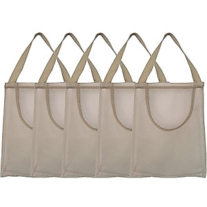 5Pack Hanging Mesh Onion Bags Mesh Garlic Net Bags Reusable Net Storage Produce Bags (Portable open pocket)