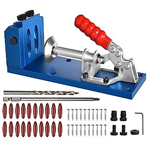 Pocket Hole Jig Kit Dowel Drill Joinery Screw Kit All-In-One Aluminum System Set Jig Wood Woodwork Guides Joint Angle Tool Carpentry Locator