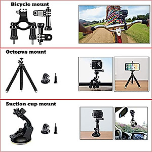 Black pro 60 in 1 Camera Accessories Kit Compatible with GoPro Hero 11 10 9 8 7, GoPro Max, GoPro Fusion, DJI Osmo Action, AKASO, APEMAN, Campark, SJCAM