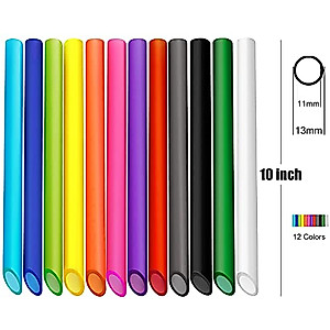 ALINK 12 Reusable Boba Straws + 4 Silicone Boba Tea Straws