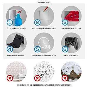 BRAINWAVZ [EOL] PS4 Game Controller Wall Hanger Stand Mount Holder (Single Pack) - PlayStation 4 Game Controller Accessories (Frosty) [EOL]