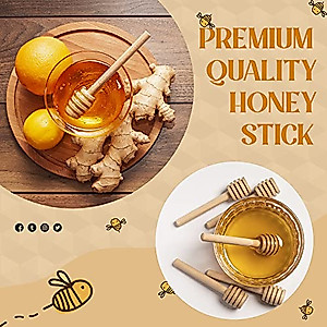 20 PCs Honey Dipper Sticks - 3-inch Wooden Honeycomb Stirrers for Honey Jar - Wedding Party Favors, Charcuterie & Cheese Board Accessories