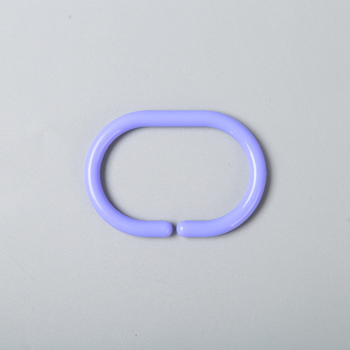 Cheeroyal Plastic Shower Curtain Rings,Pack of 12 White Bathroom Shower Hooks Loop Clips Bath Drape Replacement C-Rings Pole and Rail Window Rod (Purple)