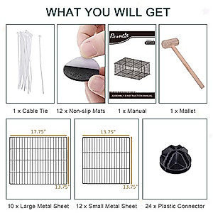 PawHut Pet Playpen Small Animal Cage 22 Panels Portable Metal Wire Yard Fence with Door for Rabbit Chinchilla Hedgehog Guinea Pig