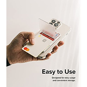 Ringke Stand Slot Card Holder [Phone Wallet Stick on + Stand] ID & Credit Card Holder for Phone Case, Solid Card Wallet with Phone Kickstand Compatible with iPhone Galaxy Android - Clear Mist